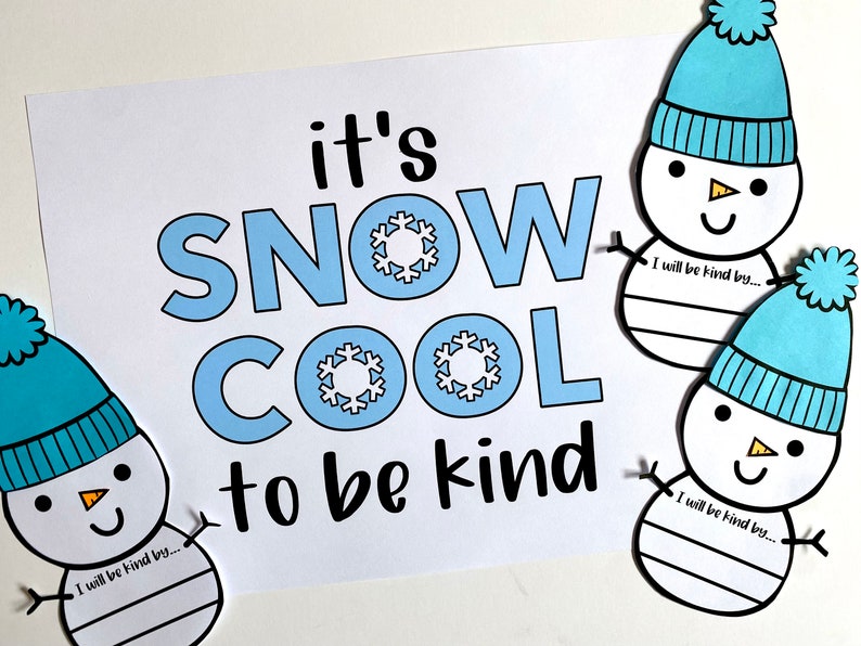 Winter Snowman Kindness Bulletin Board Craft & Door Decor - Etsy