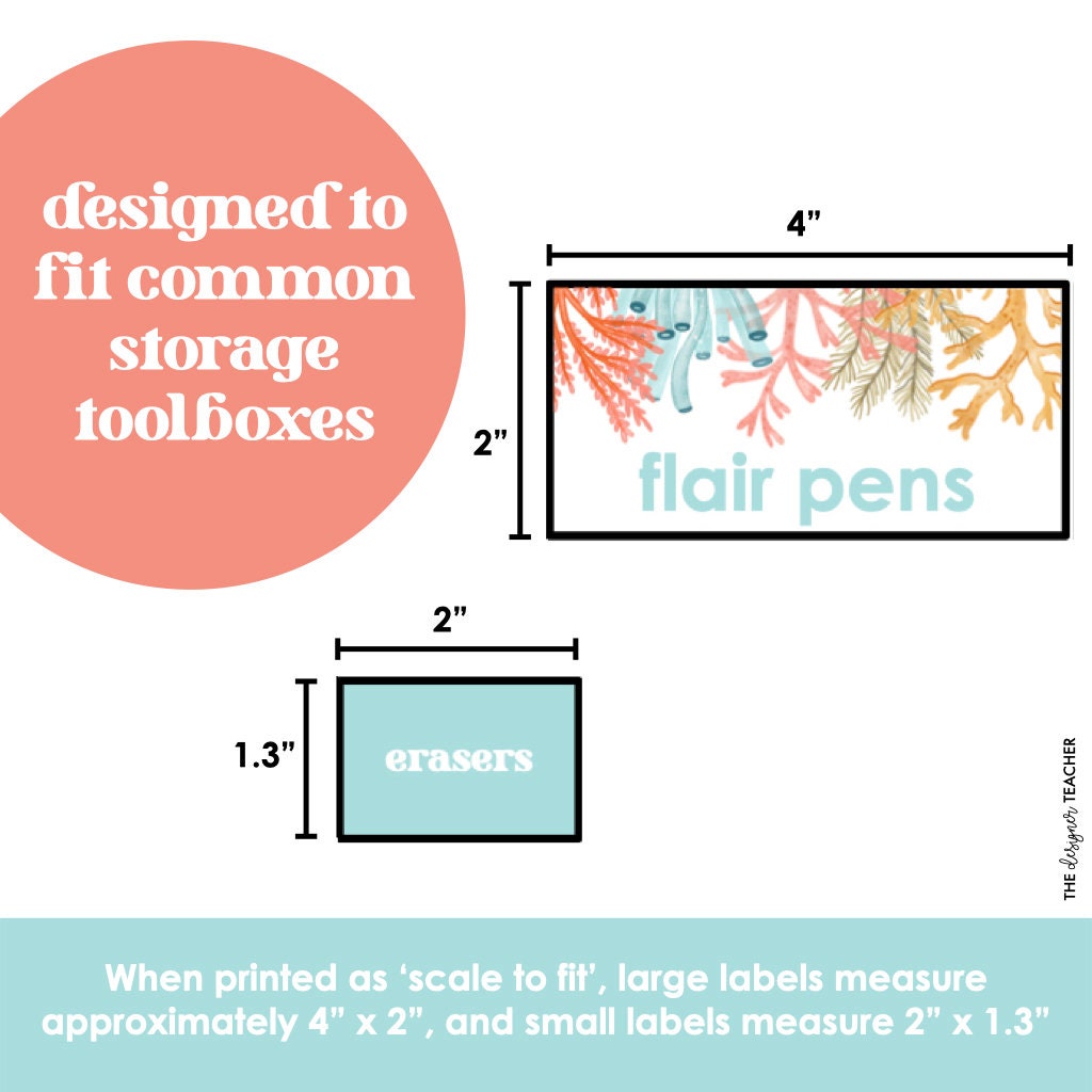 Editable Teacher Toolbox Labels With Ocean Theme Under the Sea - Etsy