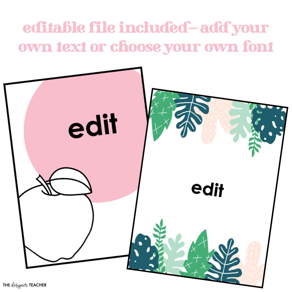 Modern Tropical Jungle Theme Alphabet Posters: Print, Cursive & Picture ...