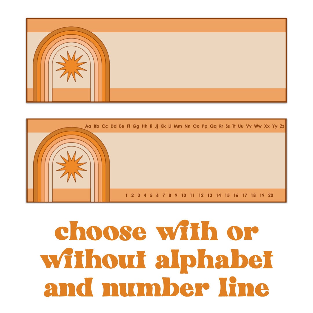 Editable Sunny Boho Retro Classroom Desk Name Plates - Etsy