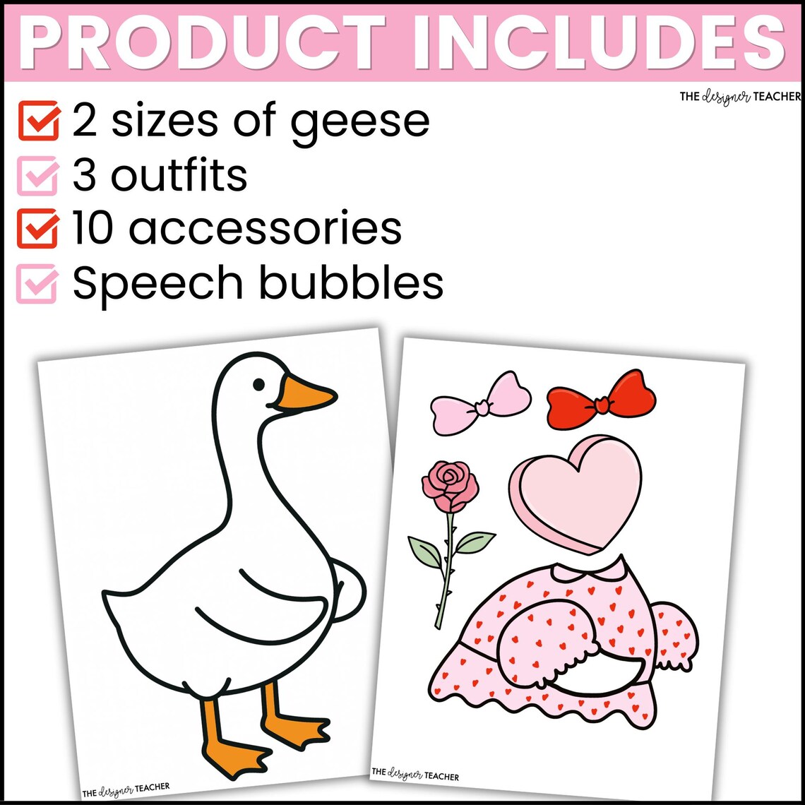 Valentine's Day Classroom Silly Porch Goose Pet: February Printable ...