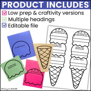 End of the Year Ice Cream Bulletin Board Craft & May June Summer Door ...