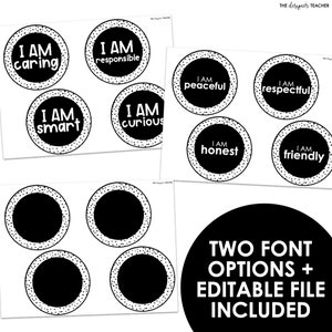 Black & White Speckled Boho Dalmatian Dots Affirmation Station Mirror ...