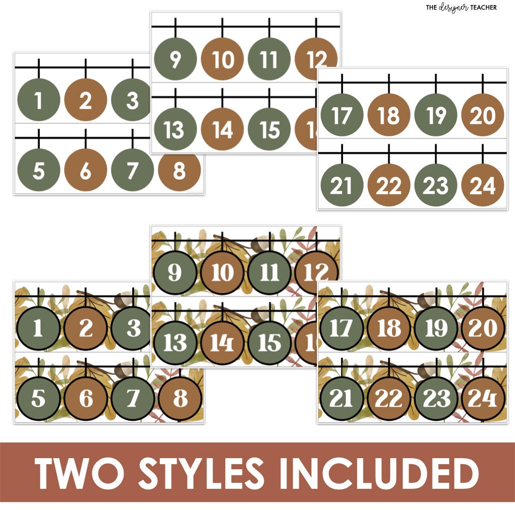 Woodland Theme Number Line to 100 to 120 Forest Classroom Decor ...
