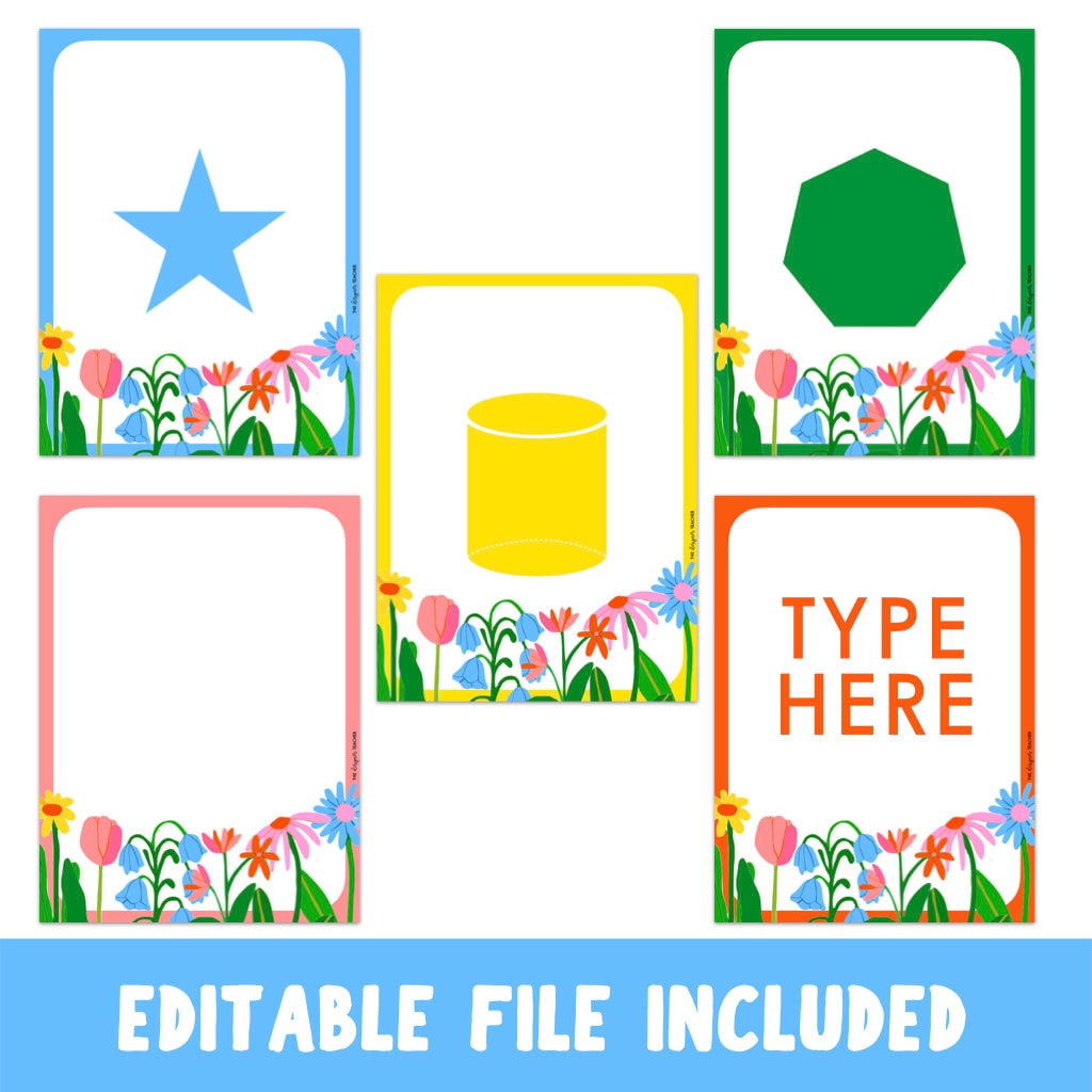 Bright Garden 2D and 3D Shapes Posters Classroom Decor - Etsy