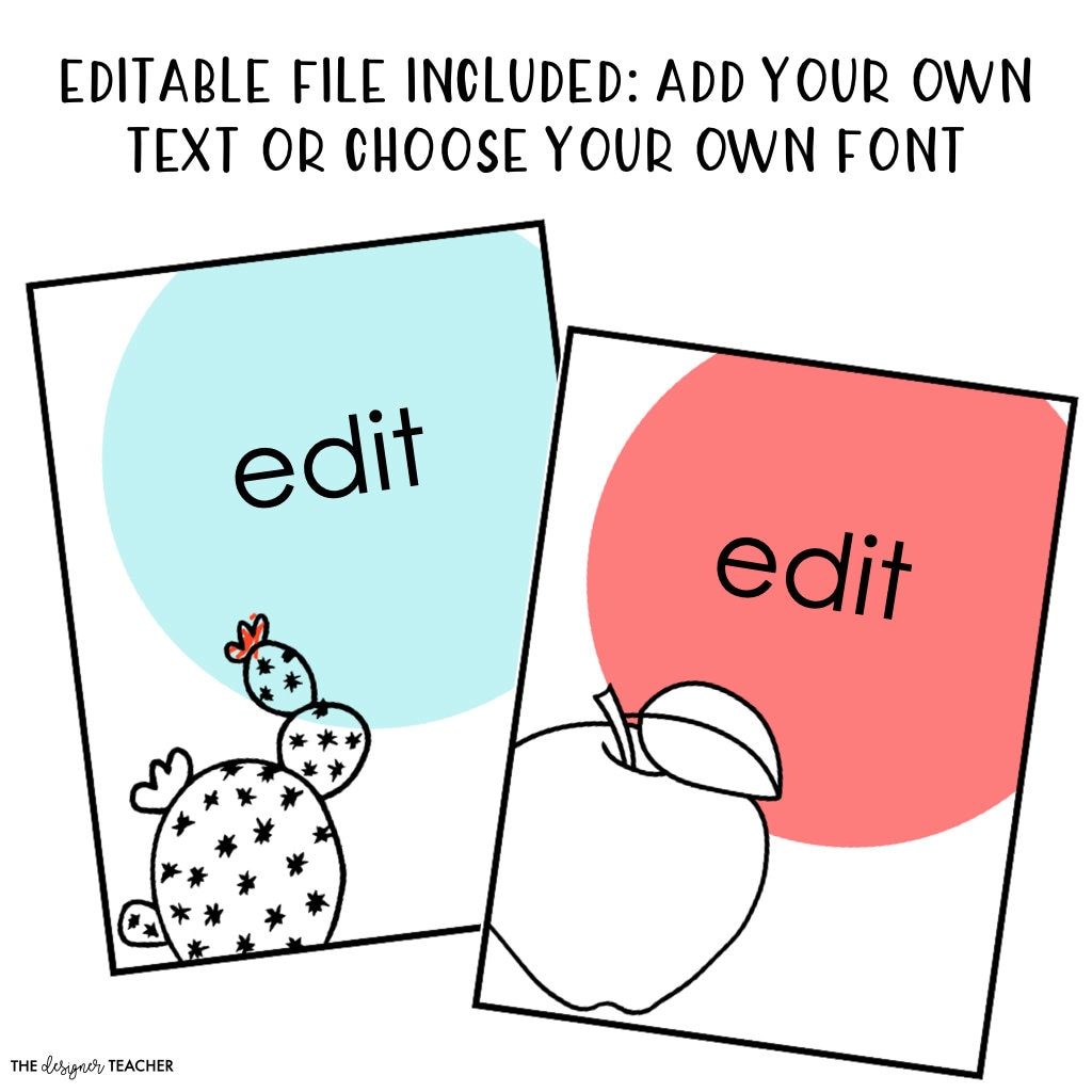 Alphabet Posters: Print, Cursive & Picture Cues Cactus Theme - Etsy