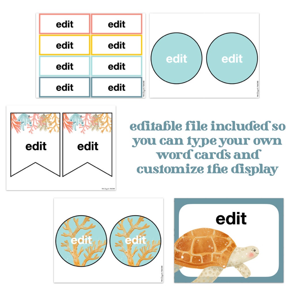 Editable Word Wall Display With Ocean Theme Under the Sea | Classroom ...