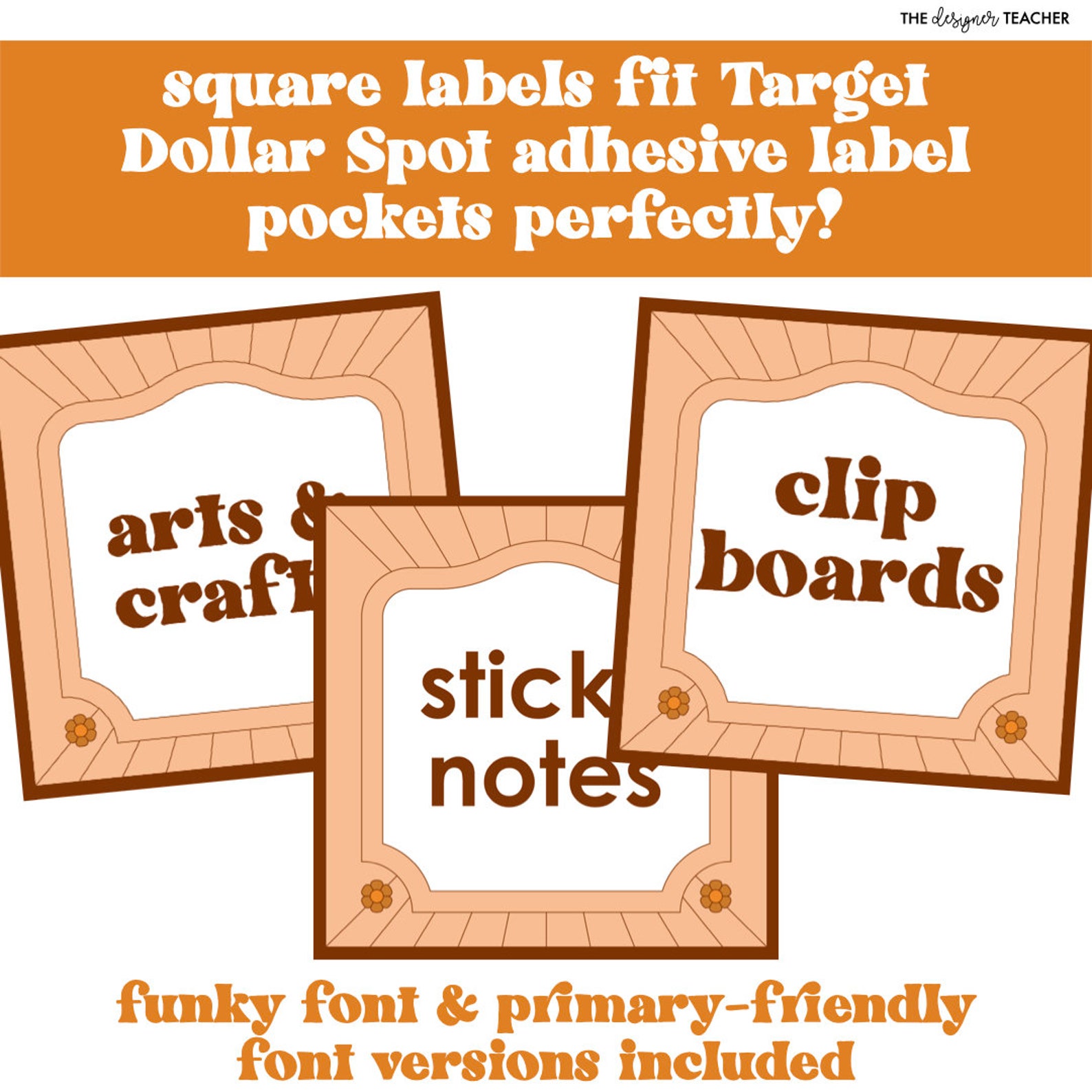 Editable Sunny Boho Retro Theme Classroom Supply Labels for Target ...