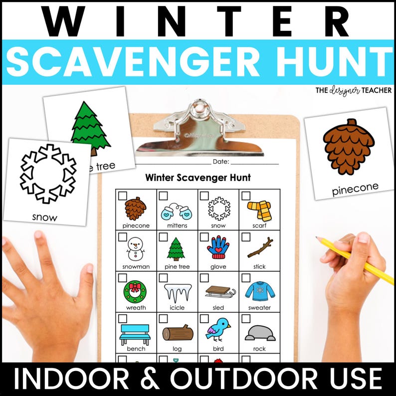 Winter Scavenger Hunt Nature Walk Indoor Outdooractivity - Etsy