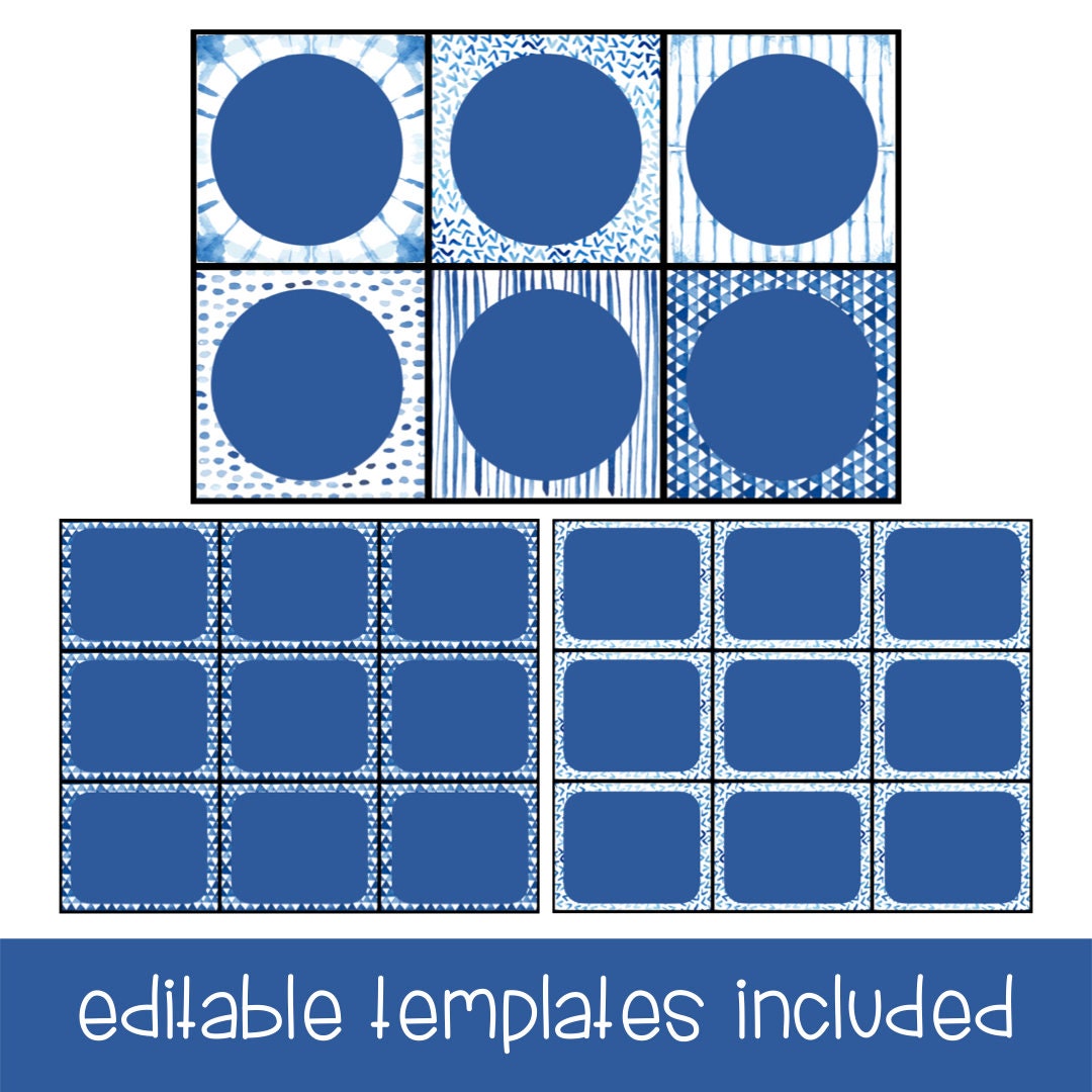 Editable Supply Labels for Target Pocket Labels Blue Watercolor Theme ...