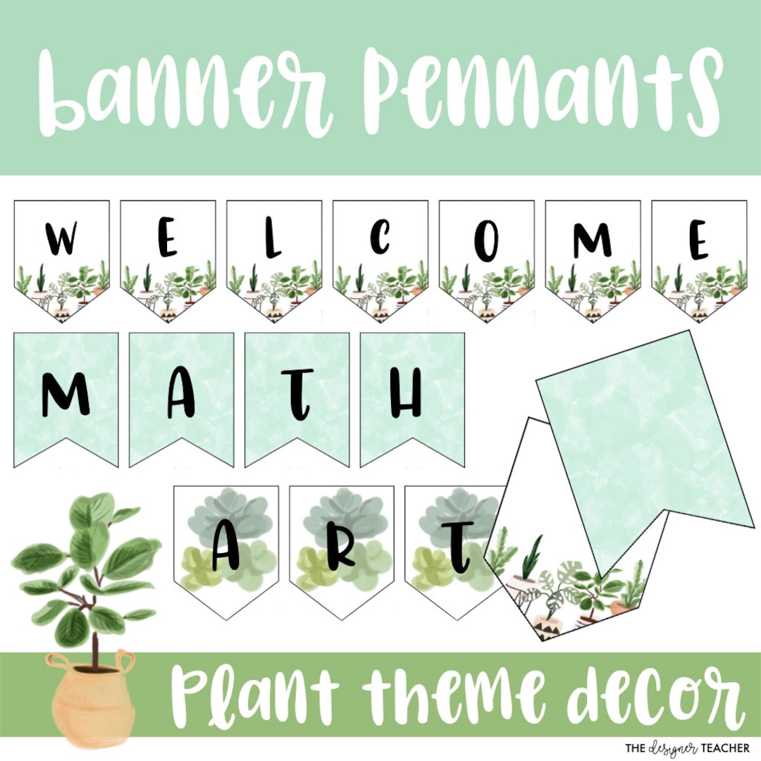 Plant Theme Editable Letter Banner Pennants - Etsy