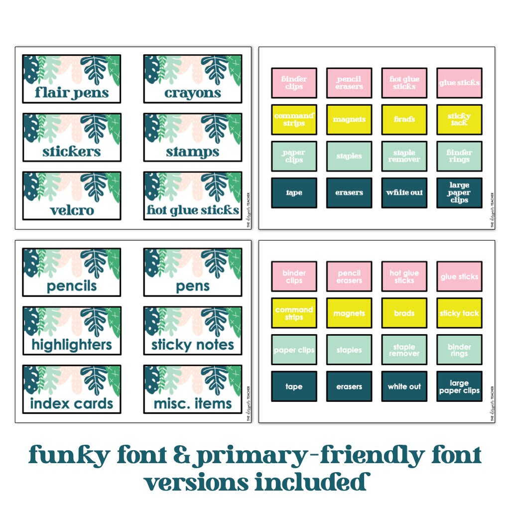 Editable Teacher Toolbox Labels With Modern Tropical Jungle - Etsy