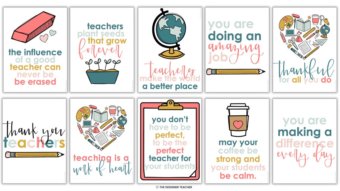 Teacher Appreciation Posters With Printable Inspirational Teaching ...