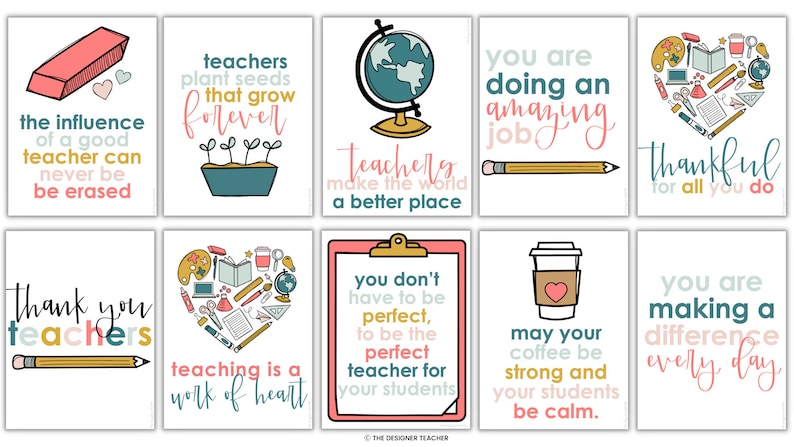 Teacher Appreciation Posters With Printable Inspirational Teaching ...