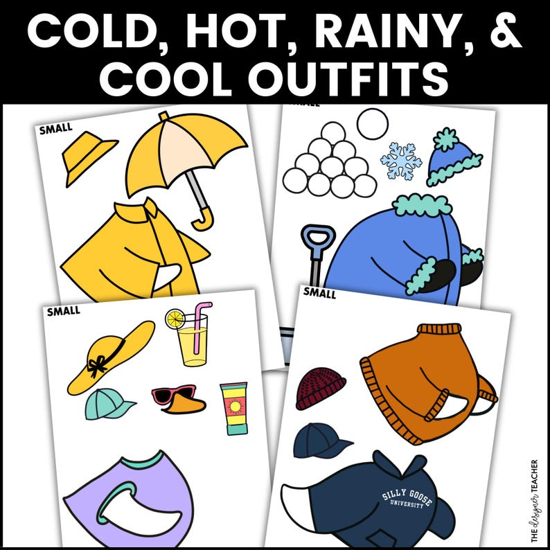 Printable Classroom Weather Goose: Silly Porch Class Dress up Pet ...