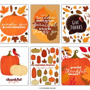 Thanksgiving Printable Posters Signs Art Prints, Fall Autumn Gratitude ...