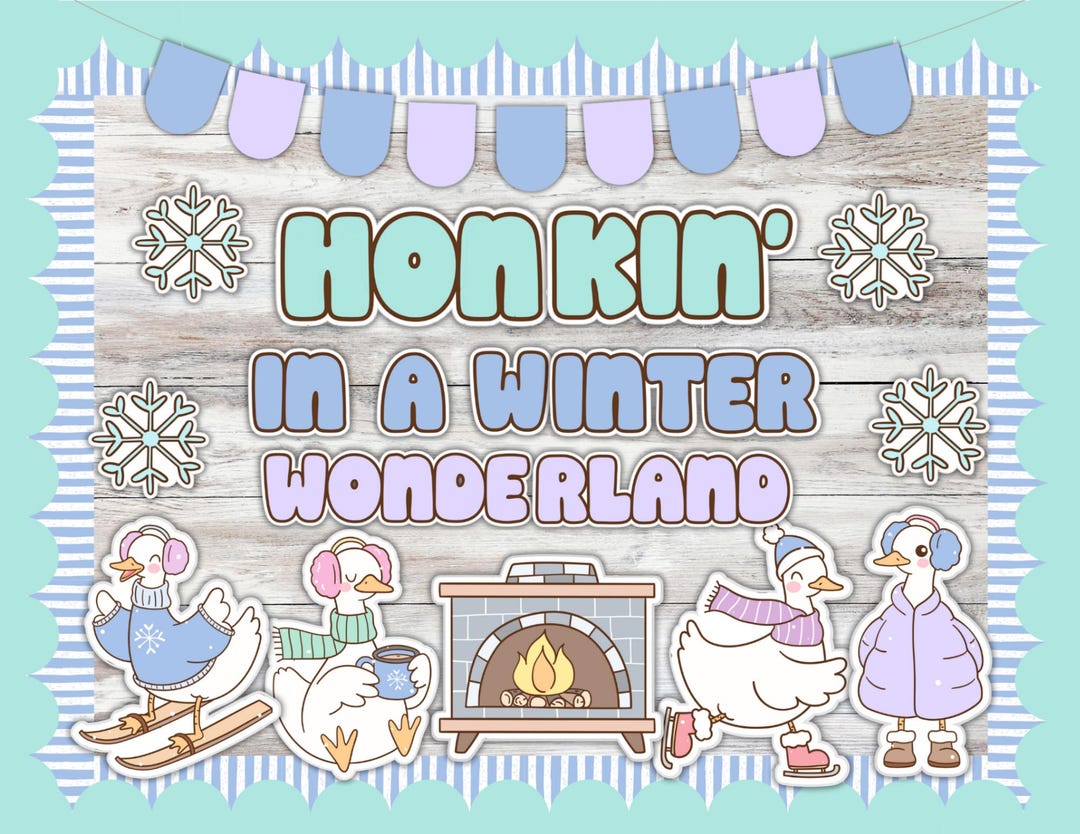 Silly Goose December January Winter Wonderland Holiday Snow Bulletin ...