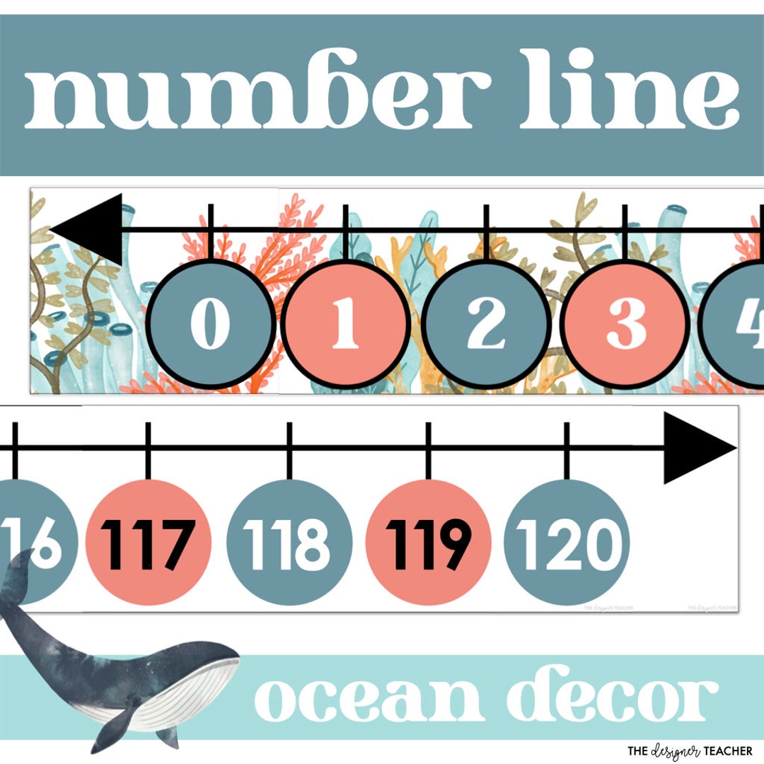 Ocean Theme Under the Sea Number Line to 100 to 120 Classroom Decor - Etsy