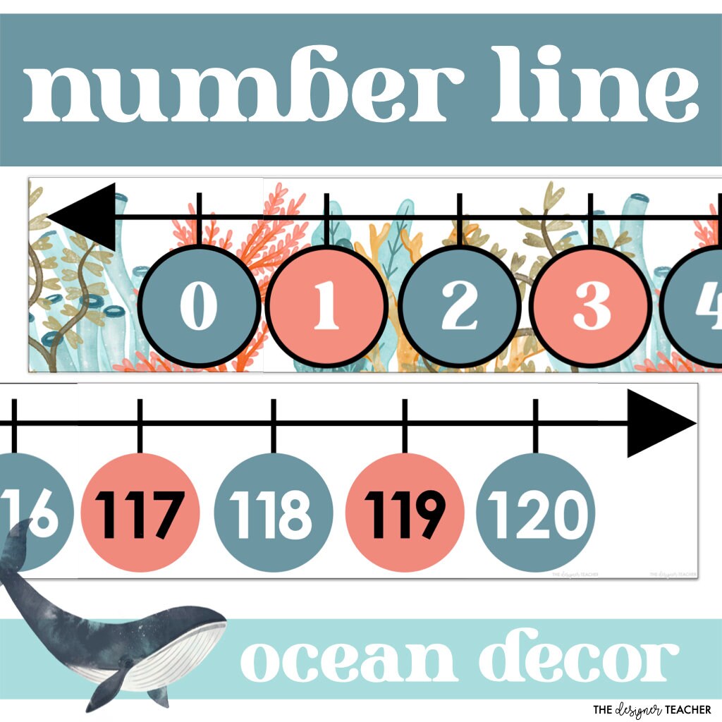 Ocean Theme Under the Sea Number Line to 100 to 120 Classroom Decor ...