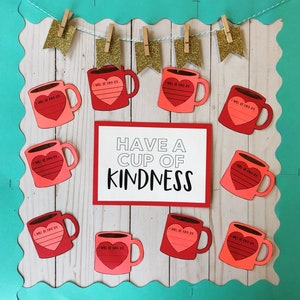 Cup of Kindness Bulletin Board Kit and Door Decor Hot Chocolate Craft ...