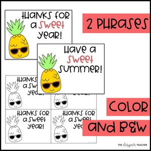 Have a Sweet Summer Pineapple End of the Year Gift Tags & Cards for ...