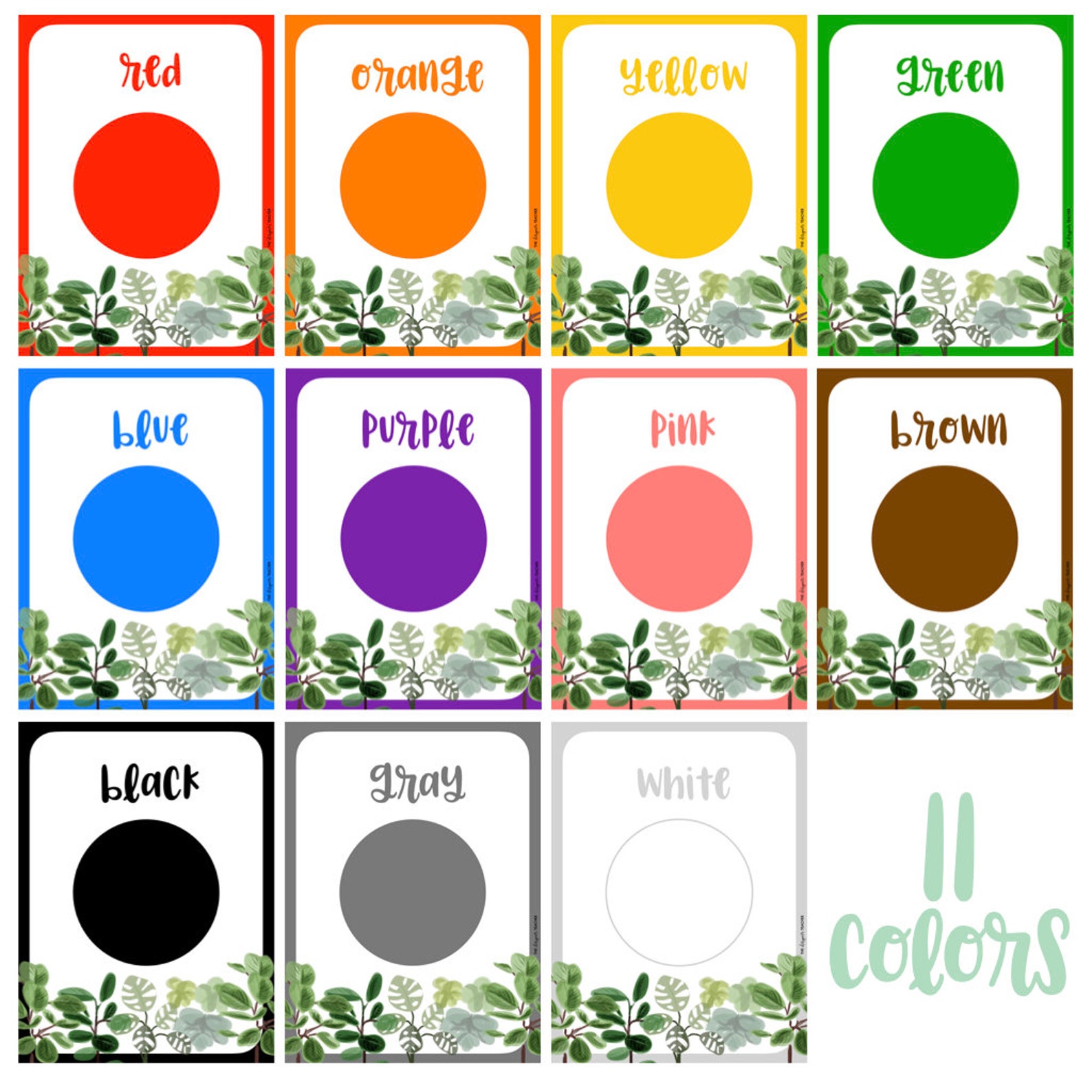 Plant Theme Classroom Color Posters Botanical Classroom Decor - Etsy