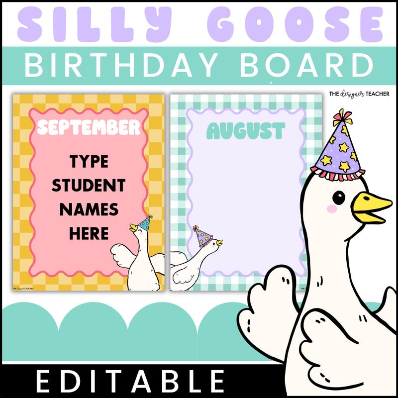 Goose Birthday Classroom - Etsy