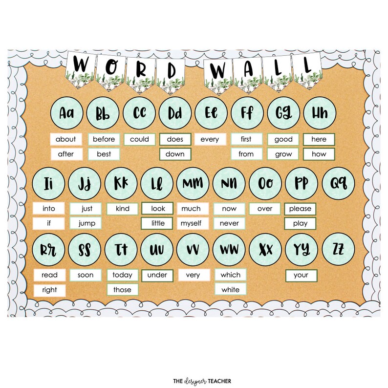 Plant Theme Classroom Word Wall Botanical Classroom Decor - Etsy