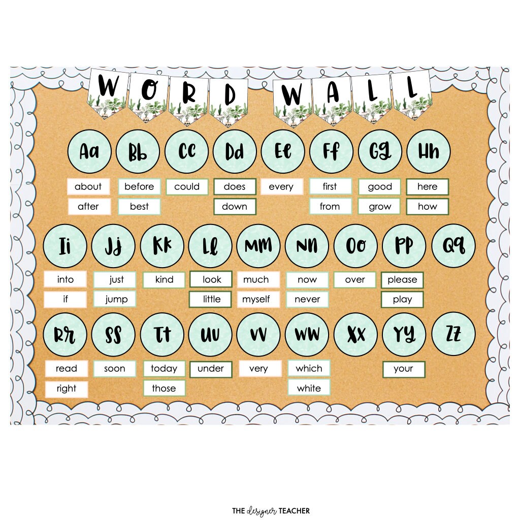 Plant Theme Classroom Word Wall Botanical Classroom Decor - Etsy