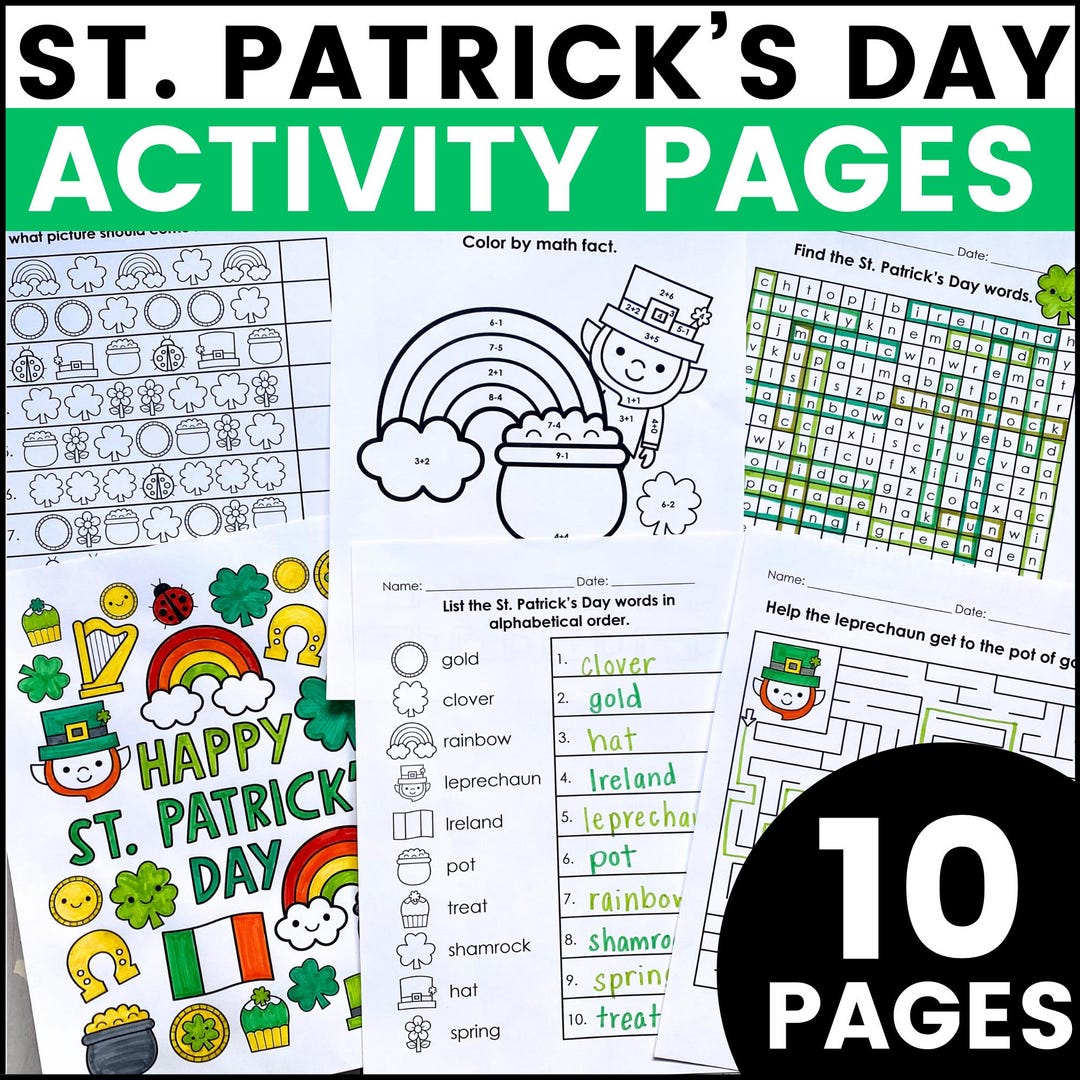 Imprimables et feuilles à colorier pour la Saint-Patrick en mars : mots ...