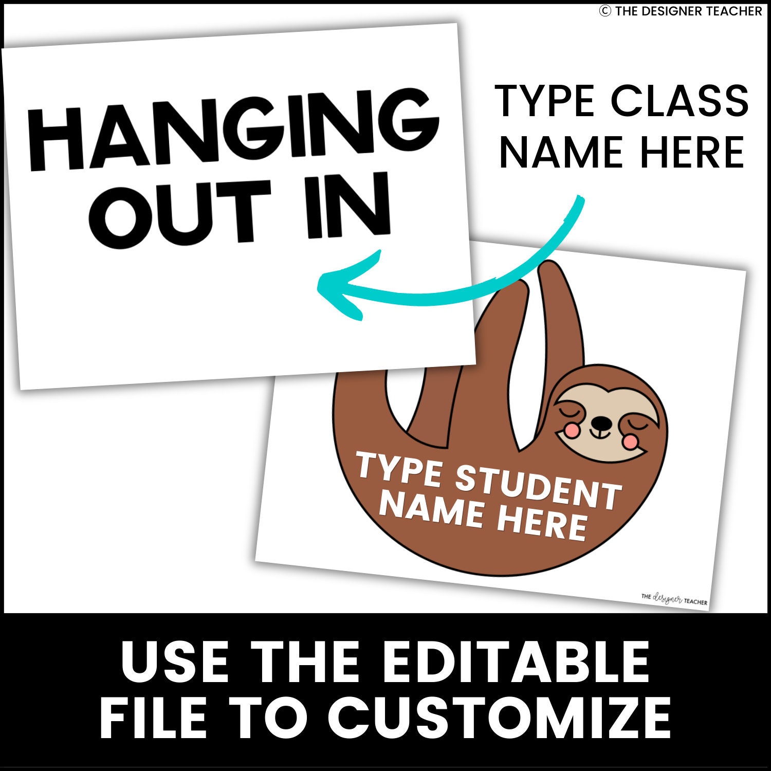 Sloth Bulletin Board & Classroom Door Decor for Back to School, August ...