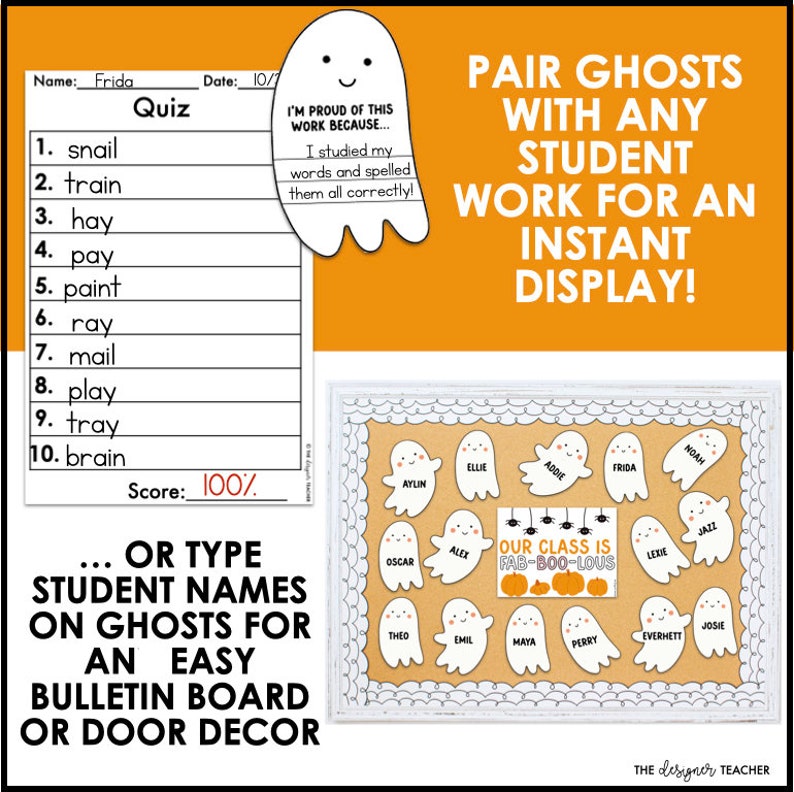 Fabboolous Ghost Craft Halloween October Fall Bulletin Board Ideas and ...