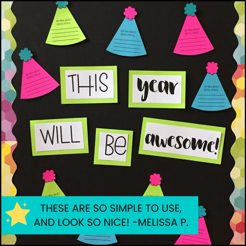 New Year 2024 January Bulletin Board & Door Decor New Year's ...