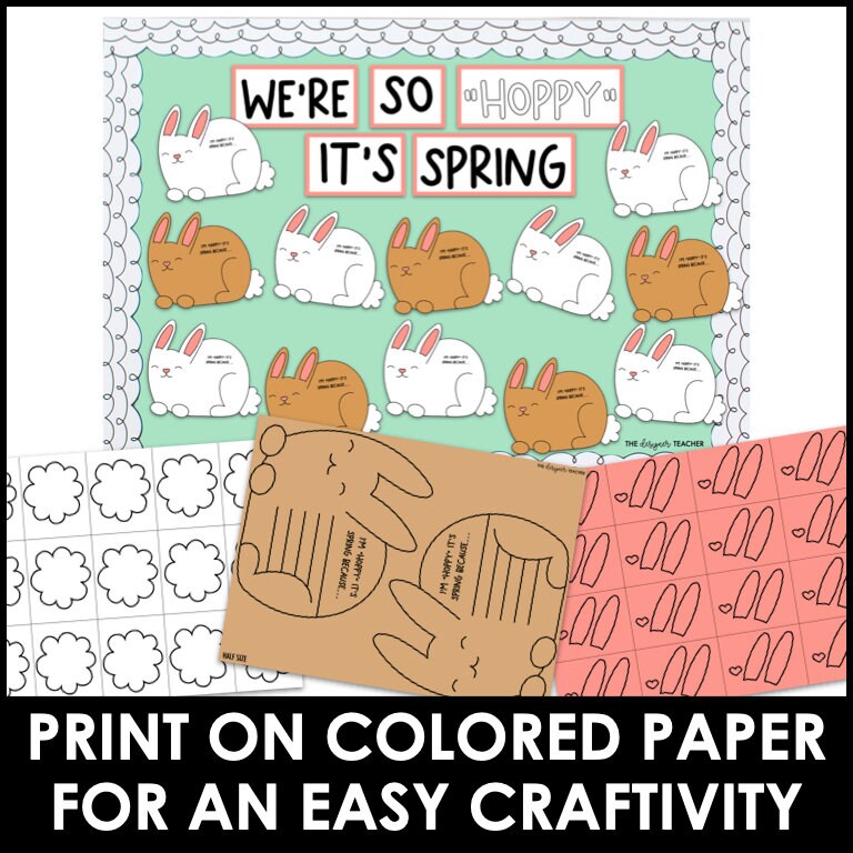 Spring Easter March April Bulletin Board: Hoppy Bunny Rabbit Craft ...