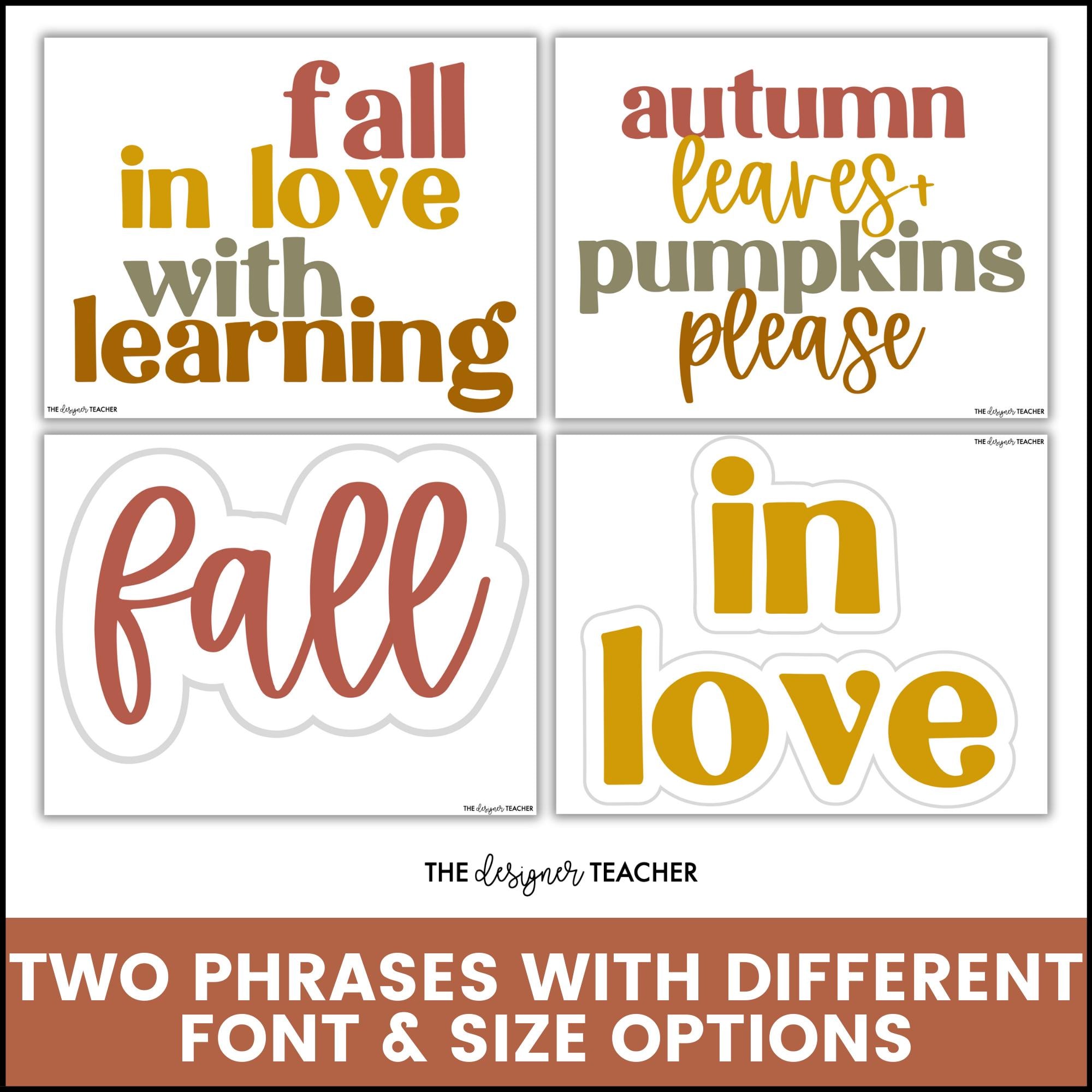 Fall Autumn September October November Bulletin Board Kit Ideas ...