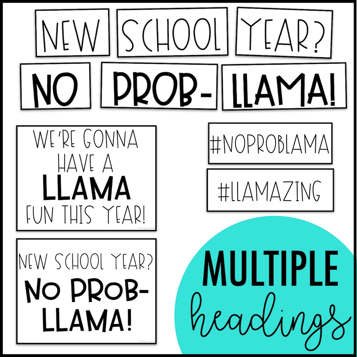 Back to School Llama Bulletin Board & Door Decor Craft: New - Etsy