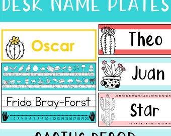 Cactus Name Tags L Editable - Etsy