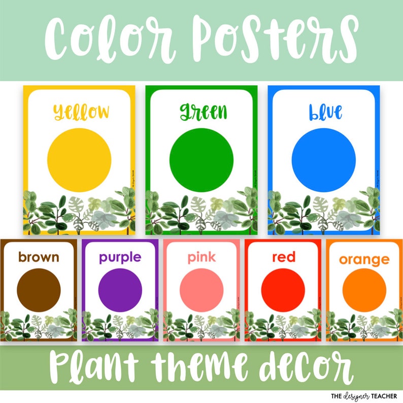 Plant Theme Classroom Color Posters Botanical Classroom Decor - Etsy