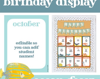 Under the Sea Classroom Decor, Ocean Classroom Theme, Birthday Bulletin ...