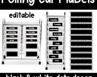 Editable Classroom Color Posters With Black & White Boho Dalmatian Dots ...