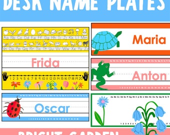 Colorful Editable Desk Name Tags / Name Plates - Etsy