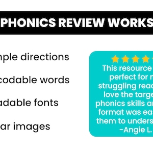 Beginning Phonics Review 25 Worksheets for CVC Words, Digraphs, Blends ...