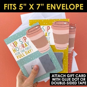 Coffee Shop Gift Card Holder Sip Sip Hooray Thank You Gift for Teacher ...