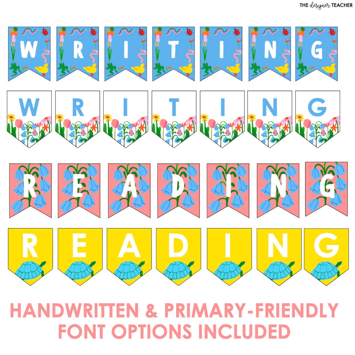 Editable Floral Letter Banner Pennants Printable Bright Garden Theme ...