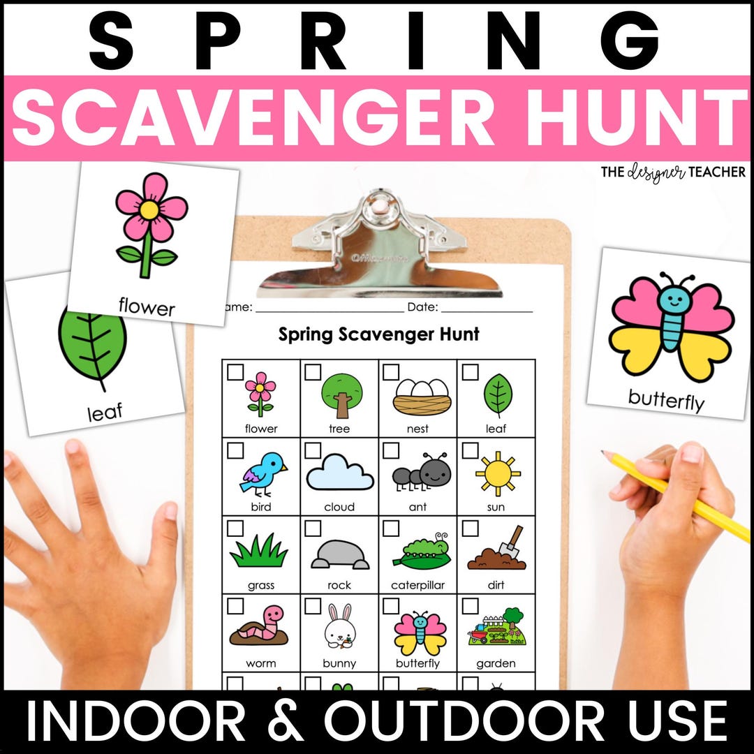 Spring Scavenger Hunt Nature Walk Indoor Outdoor Activity - Etsy