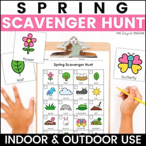 Spring Scavenger Hunt Nature Walk Indoor Outdoor Activity - Etsy