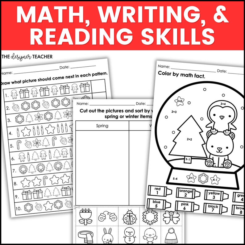 Kids Holiday Christmas Winter Activity Pages Printables & Coloring ...