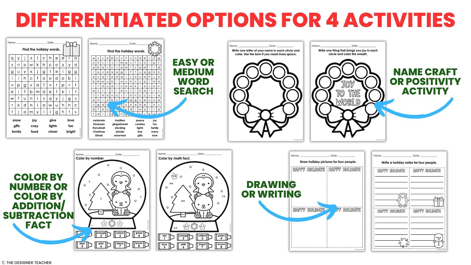 Kids Holiday Christmas Winter Activity Pages Printables & Coloring ...