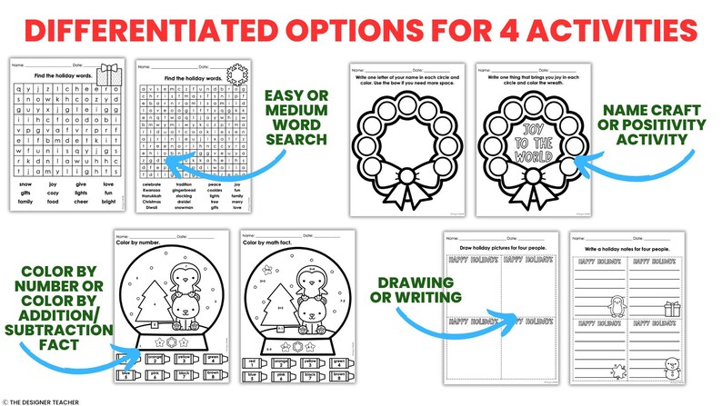 Kids Holiday Christmas Winter Activity Pages Printables & Coloring ...