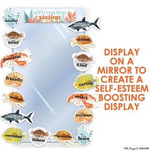 Ocean Theme Affirmation Station Mirror Display Under the Sea Classroom ...